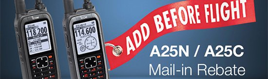 ICOM IC-A25N Handheld VHF Airband Transceiver (Nav/Comm) IC-A25N