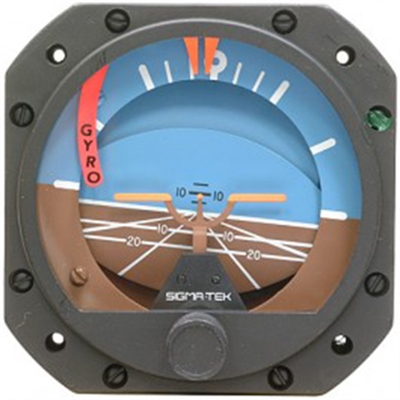Sigmatek 5000B-38 Attitude Gyro w/Warning Flag (Blue/Brown) 23-501-031-1