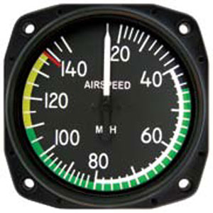 United Instruments 8000 SERIES Airspeed Indicator (3-1/8") 8000